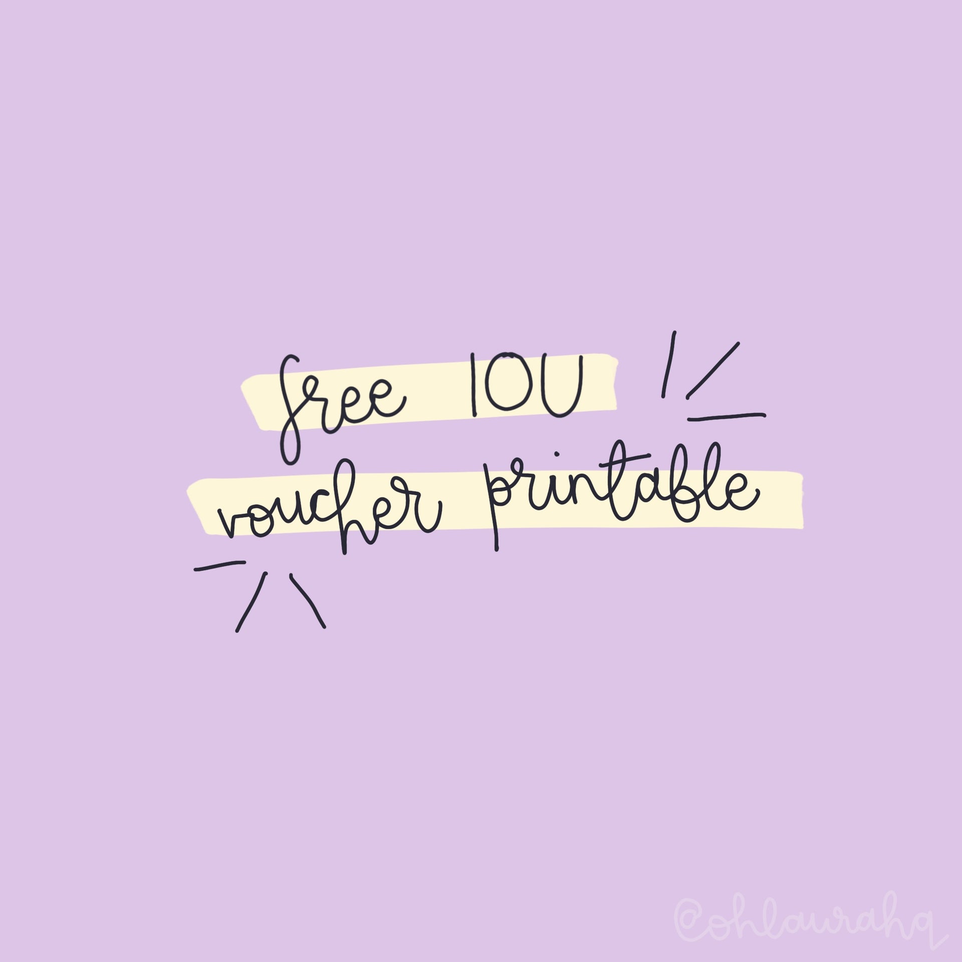 Free IOU Voucher Printable! – Oh Laura