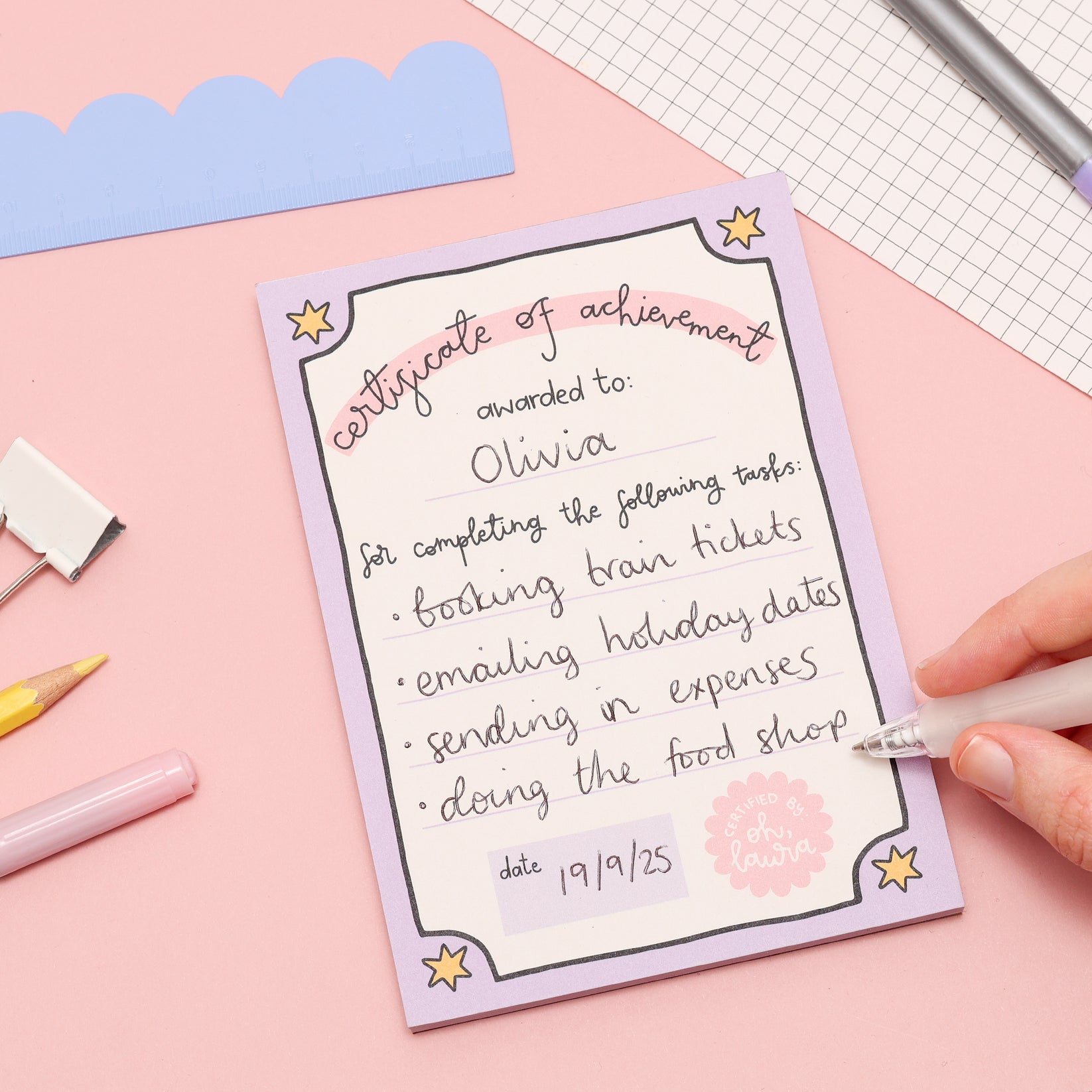 A6 Notepad - Certificate – Oh Laura